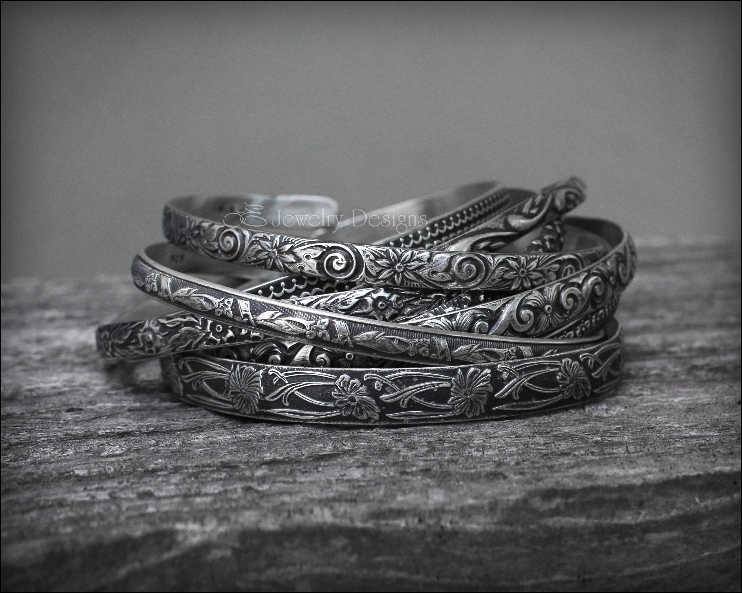 Sterling Silver Pattern Cuff Bracelets – LE Jewelry Designs