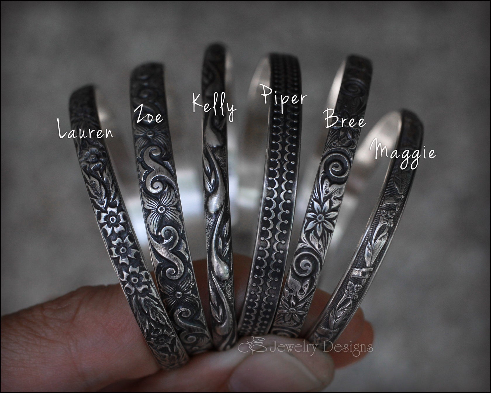 Sterling Silver Pattern Cuff Bracelets – LE Jewelry Designs