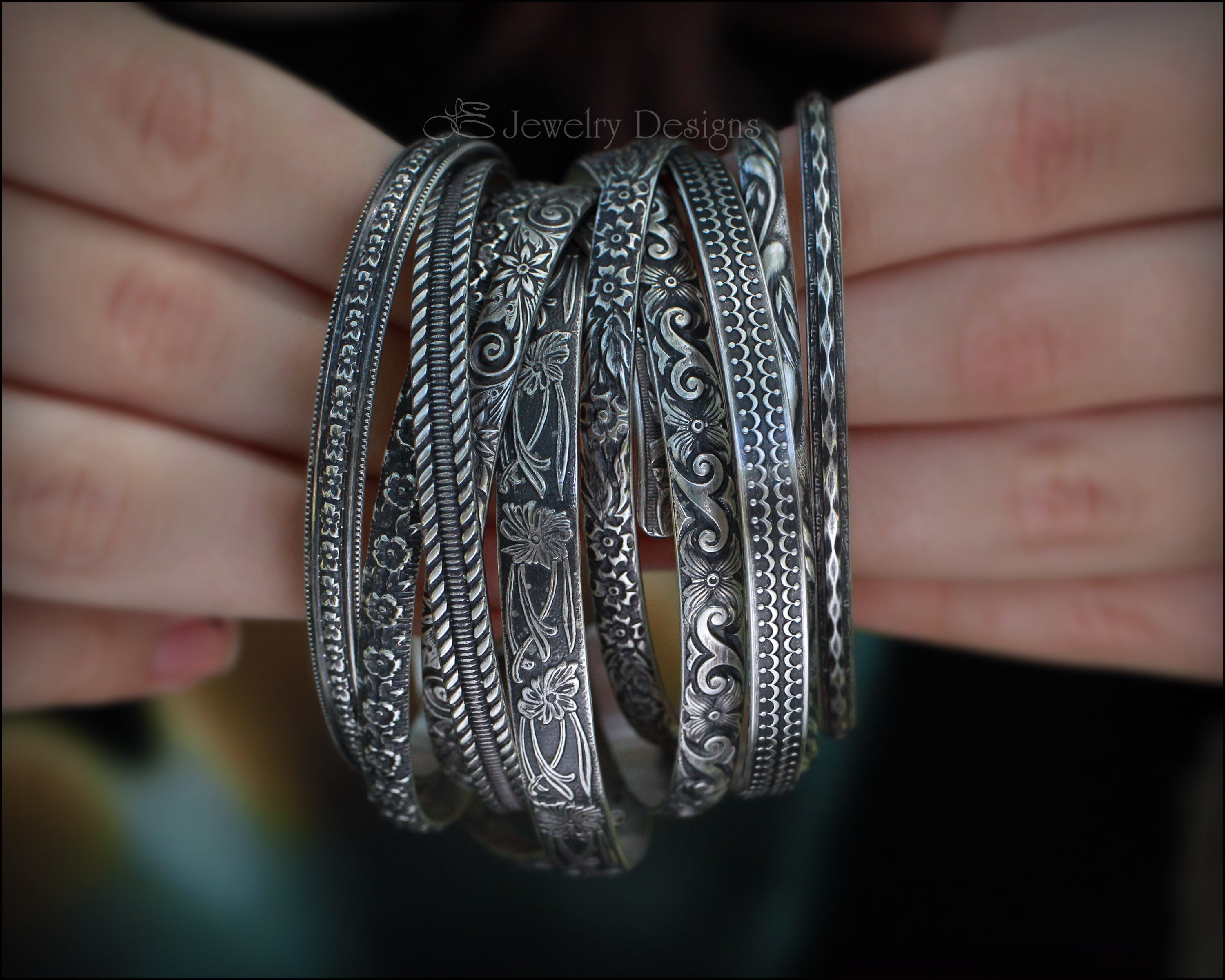 Sterling Silver Pattern Cuff Bracelets – LE Jewelry Designs