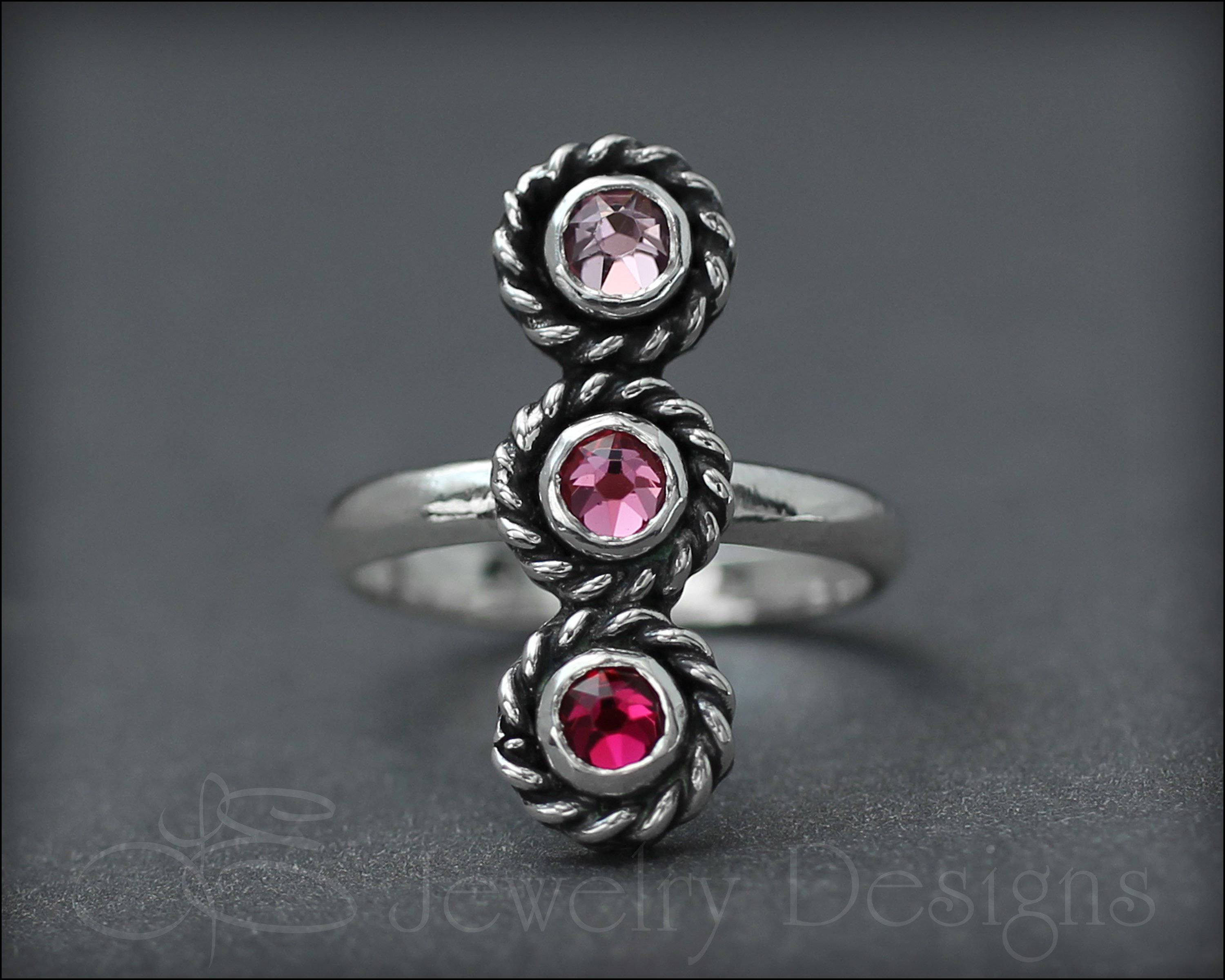 3-Stone Vertical Ring – LE Jewelry Designs