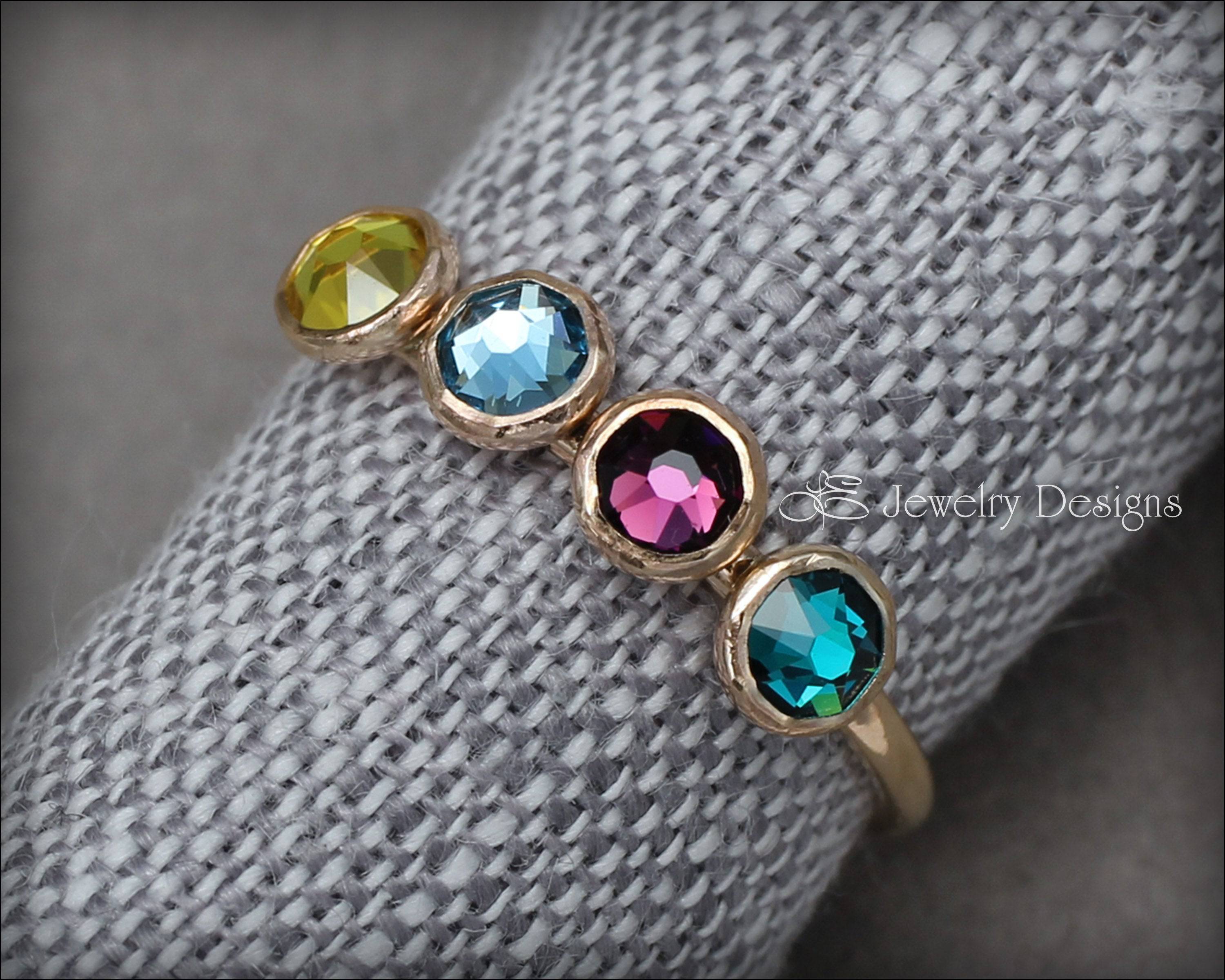 4-Stone Gold Birthstone Ring – LE Jewelry Designs