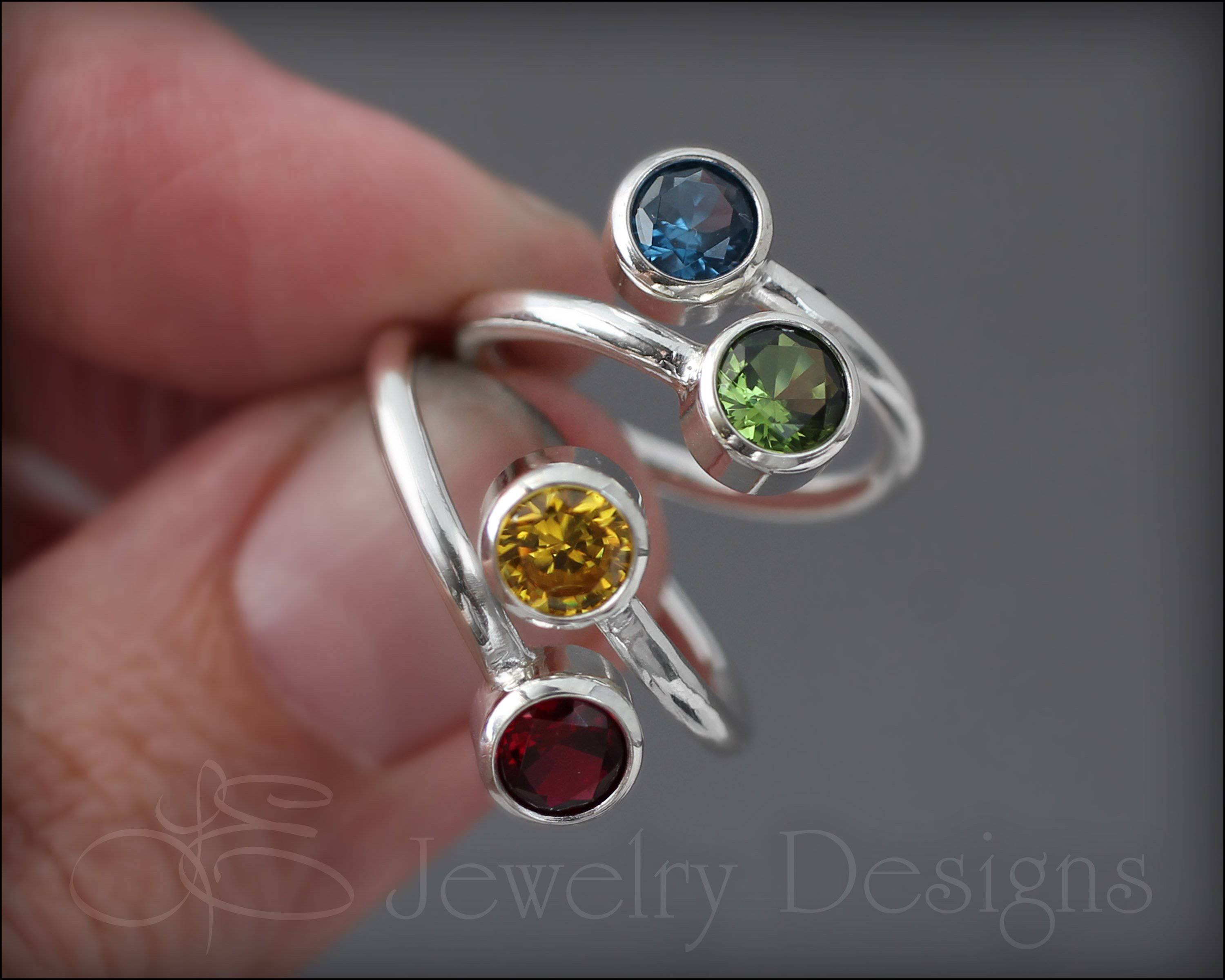 Dual Birthstone Rings – LE Jewelry Designs