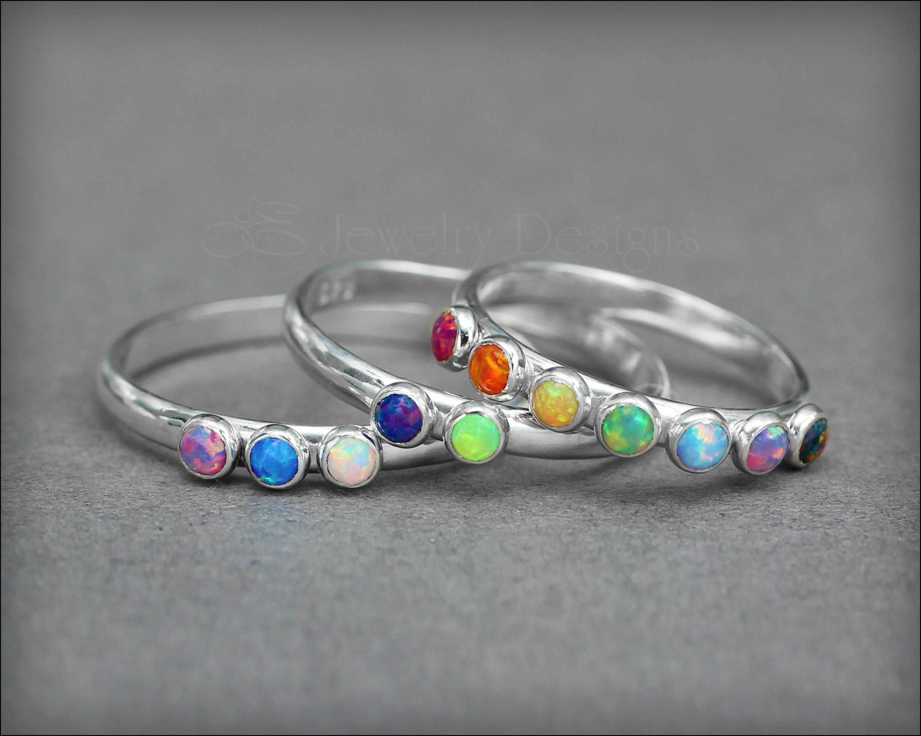 Sterling Multi Opal Ring - (choose # of opals) – LE Jewelry Designs